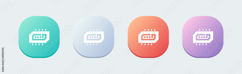 Ram solid icon in flat design style. Random access memory signs vector ...