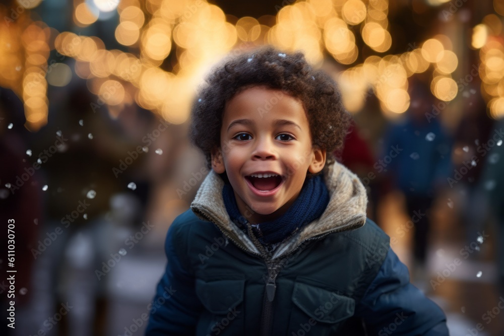 Studio portrait photography of a glad kid male running against a ...