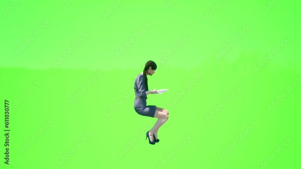 3d people green screen Japanese mother studying and teaching her ...