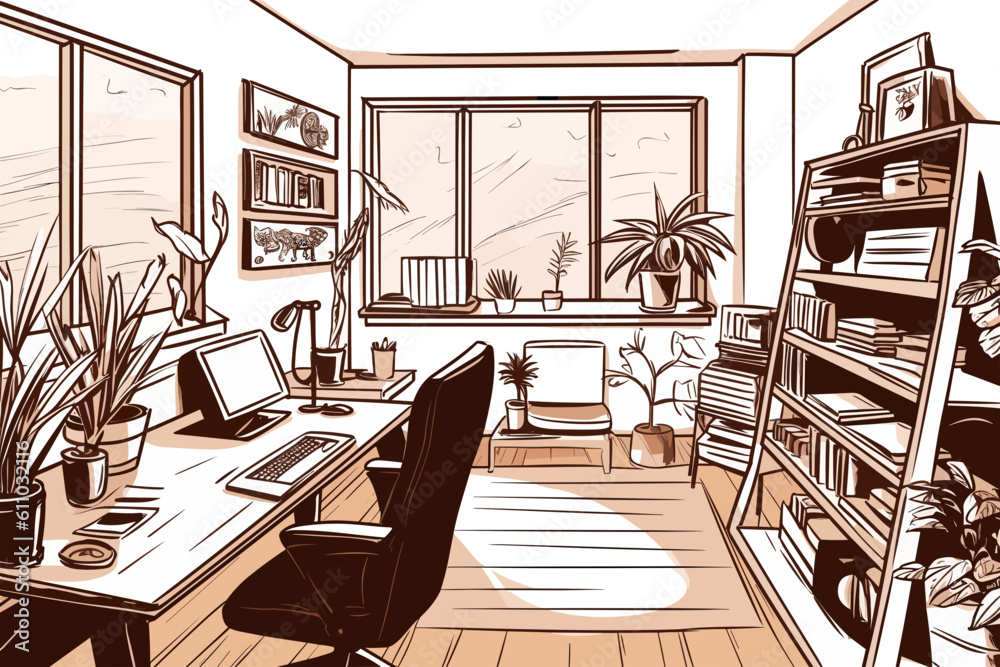 Doodle inspired Doodle inside of clients office, cartoon sticker ...