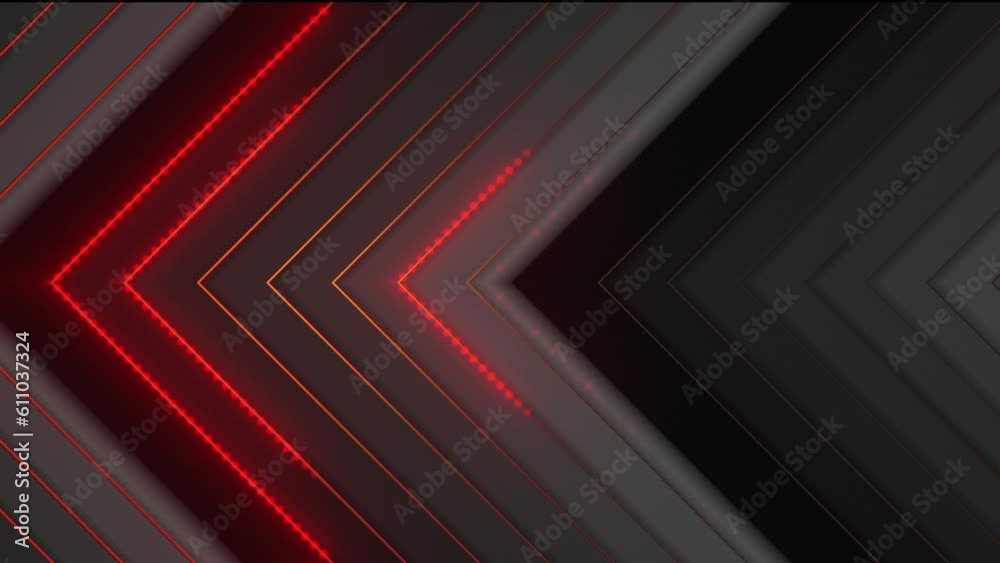 This stock motion graphic video of 4K Red Leds Pattern with gentle overlapping curves on ...