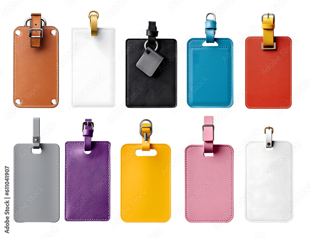 Luggage bag leather tag hanging label. Many assorted different range ...