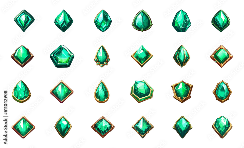 Vector emerald set, isolated on white background. Eps10 vector ...