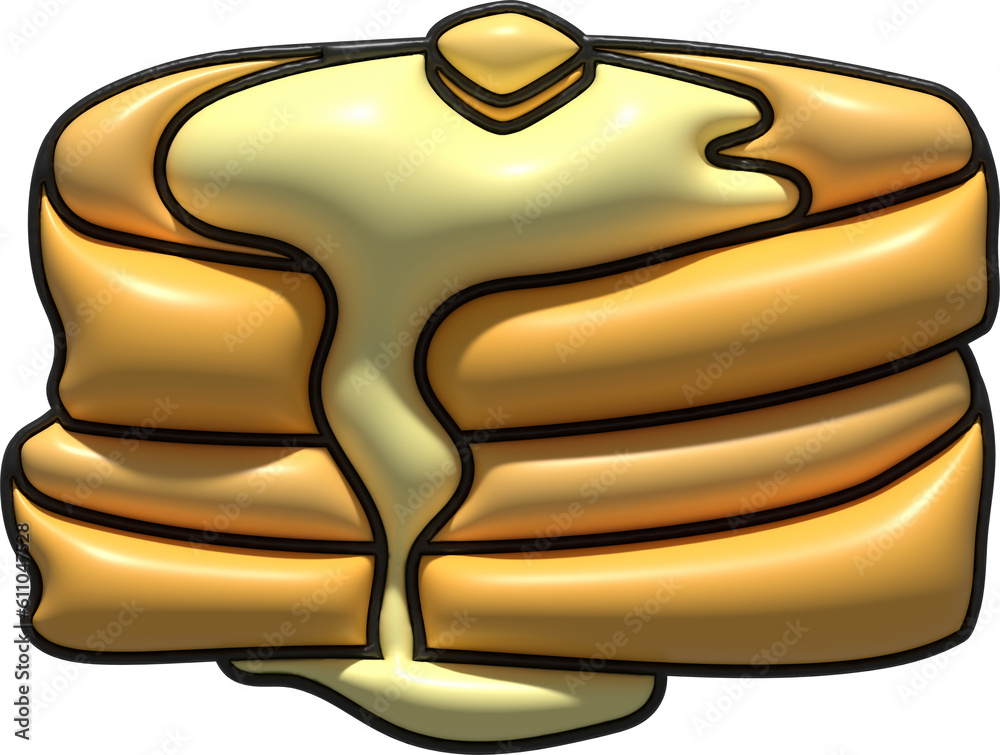 Stack of pancakes isolated on white background. Clip art element ...