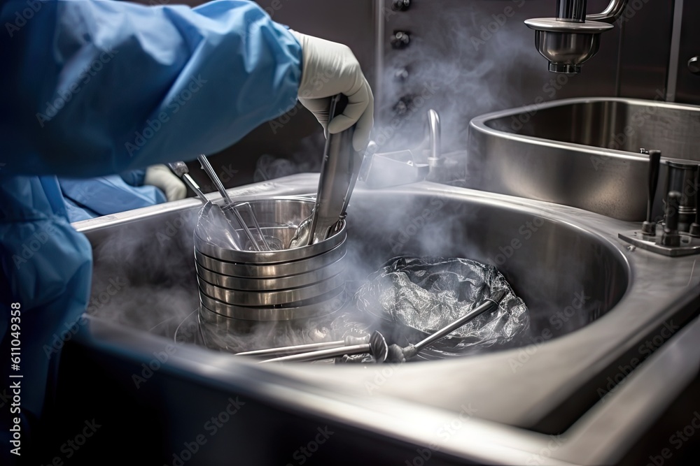 surgical tools being put through steam sterilization process for safe ...