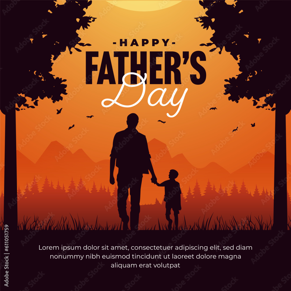 happy father's day design for social media post template Stock Vector ...