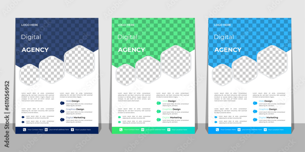 Corporate business flyer template design with blue color. Flyer design ...