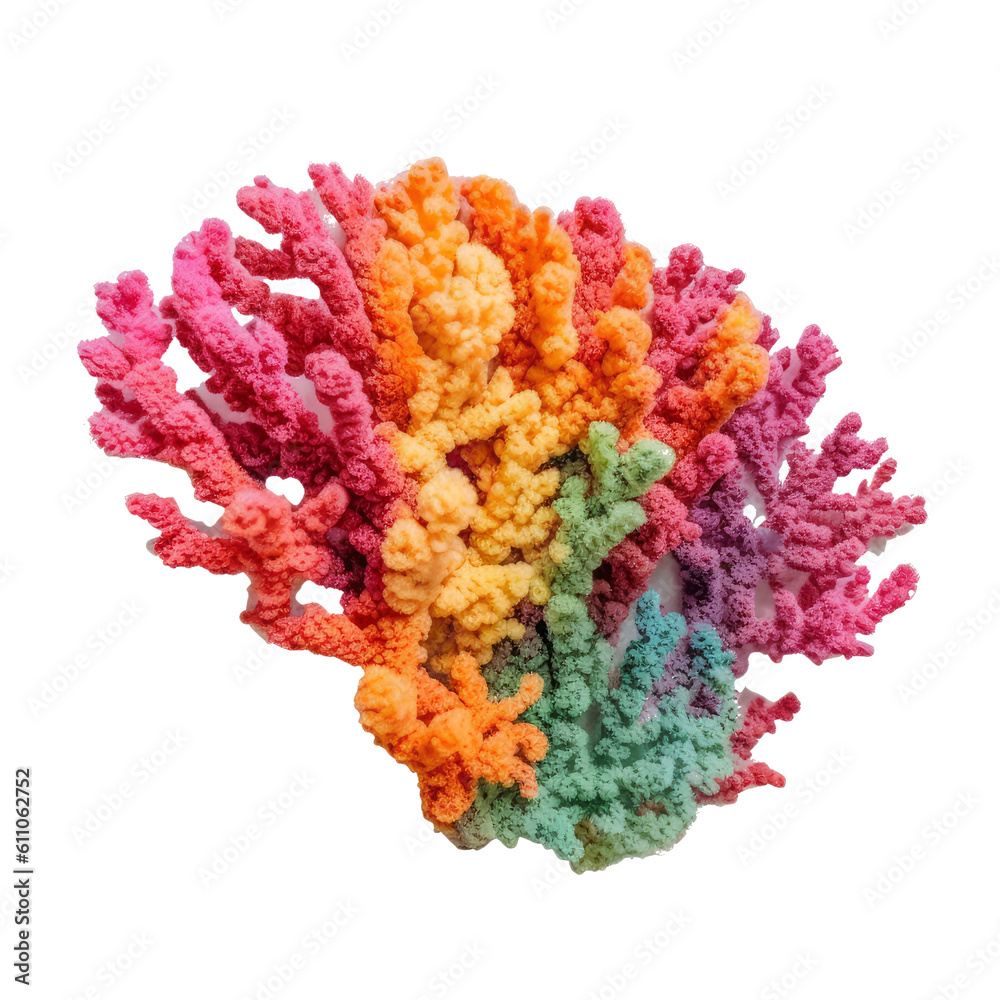 colorful coral isolated on transparent background cutout Stock ...