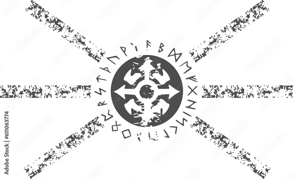 Wikinger Symbolik - Runenkreis und Schild im Used Style vector de Stock ...