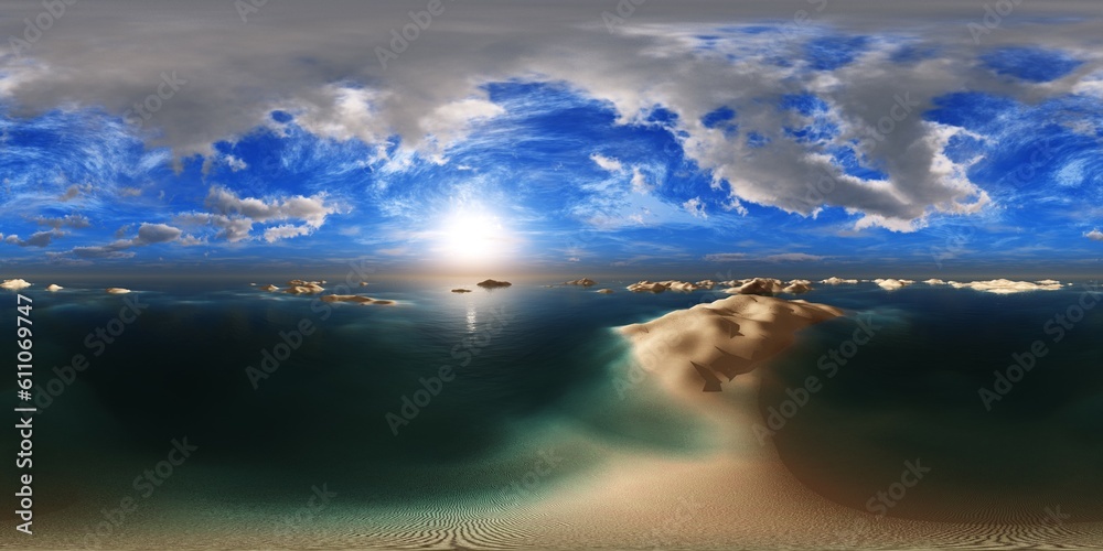archipelago, sea bay, HDRI, environment map , Round panorama, spherical ...