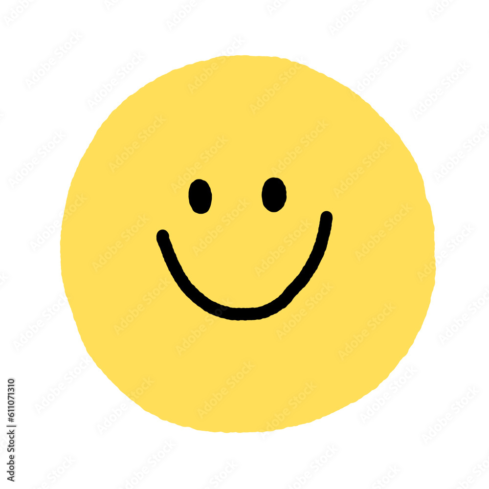 Yellow smiley face sticker Stock Illustration | Adobe Stock