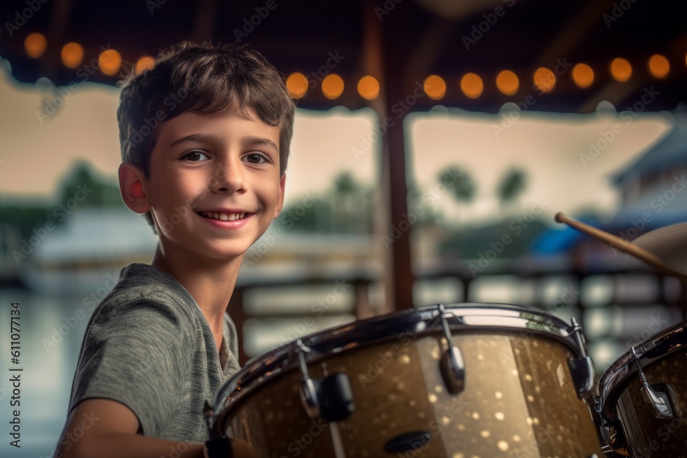 Headshot portrait photography of a satisfied mature boy playing the ...