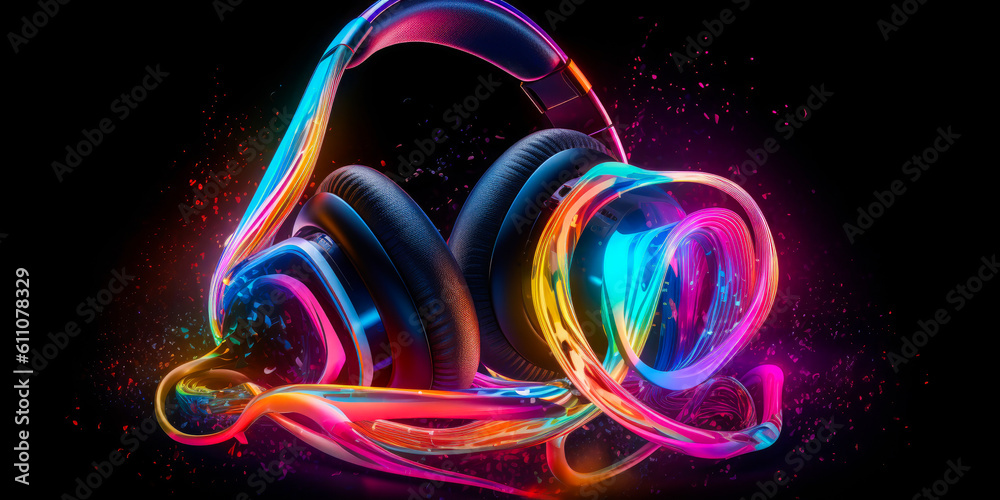 A digital artwork capturing the immersive experience of iconic 80s hits ...