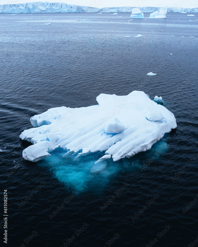 Antarctic nature landscape with icebergs in Greenland icefjord during ...