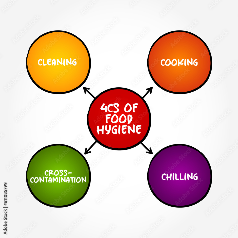 4Cs of food hygiene mind map, text concept background Stock Vector ...