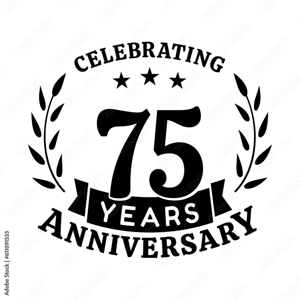 75th anniversary celebration design template. 75 years vector and ...