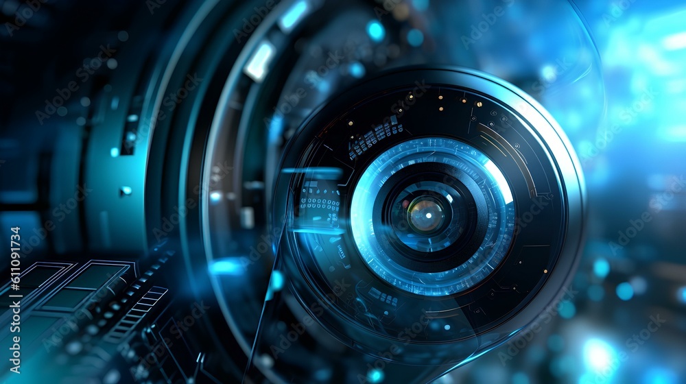 webcam futuristic technology infographic wallpaper. generative AI Stock ...