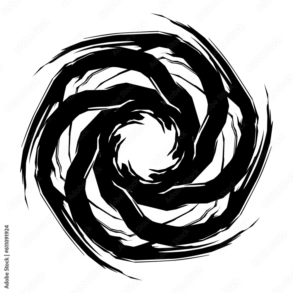 abstract black vortex flame logo design, black hole logo icon Stock ...