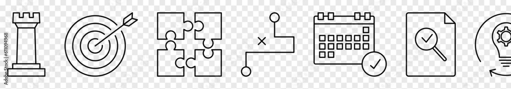 Action line plan icons. Design can use for web and mobile app. Vector ...