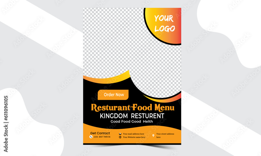 Grafika wektorowa Stock: Food Menu Design Layout. Fast food restaurant ...