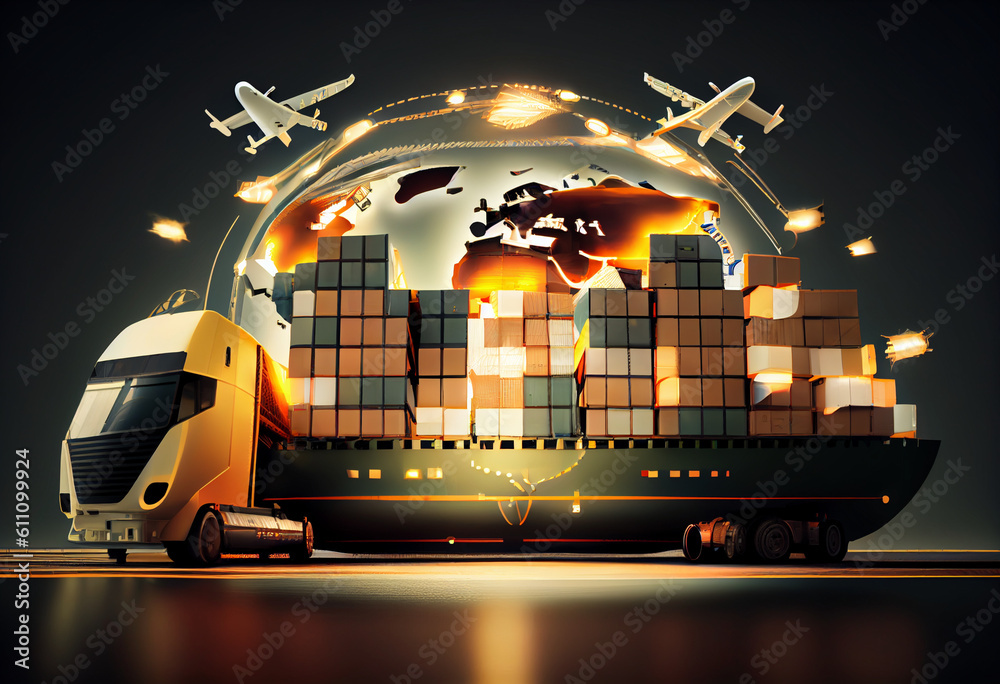 Logistics chain; organizing the delivery of goods by water transport ...