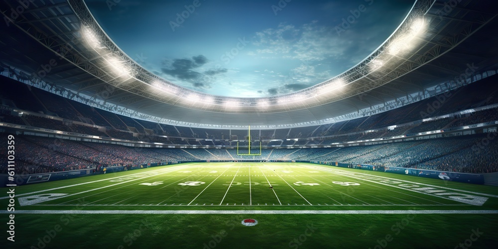 AI Generated. AI Generative. American football rugby arena stadium ...