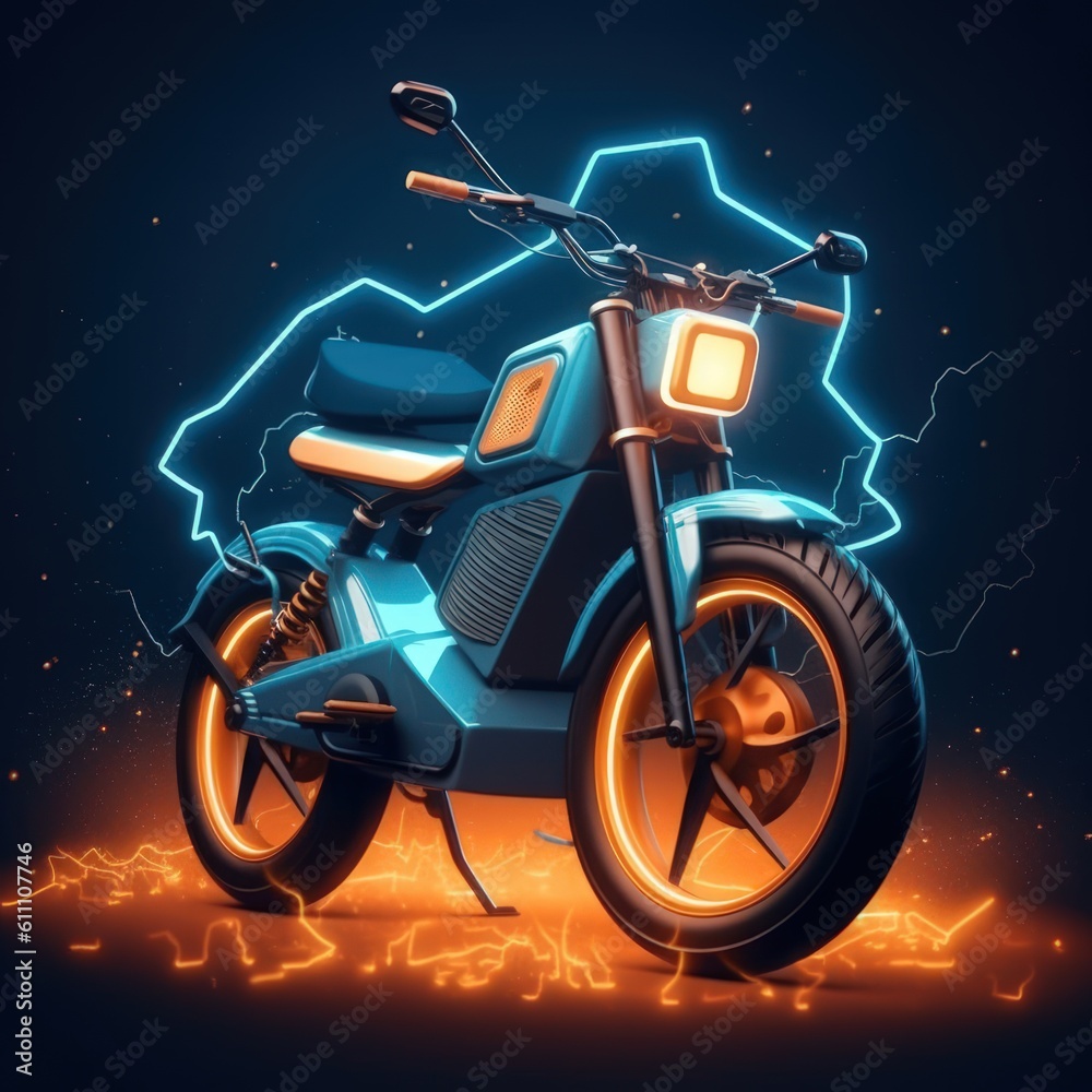 Riding the Lightning: A Stylized Electric Bike with Power Symbolism ...
