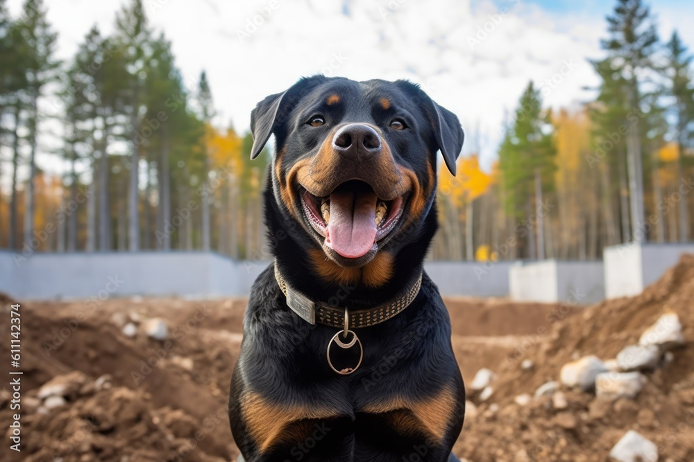 Group portrait photography of a happy rottweiler being at a ...
