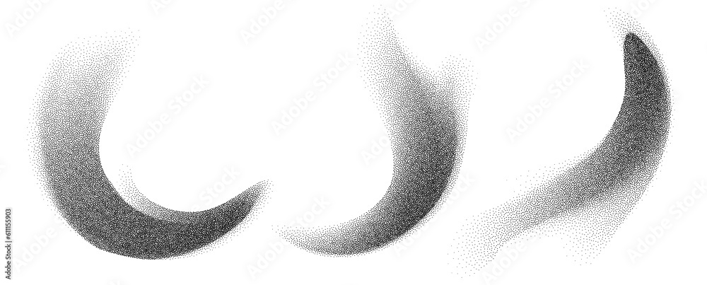 Charcoal splashes, black dotwork grain texture, abstract stipple sand ...