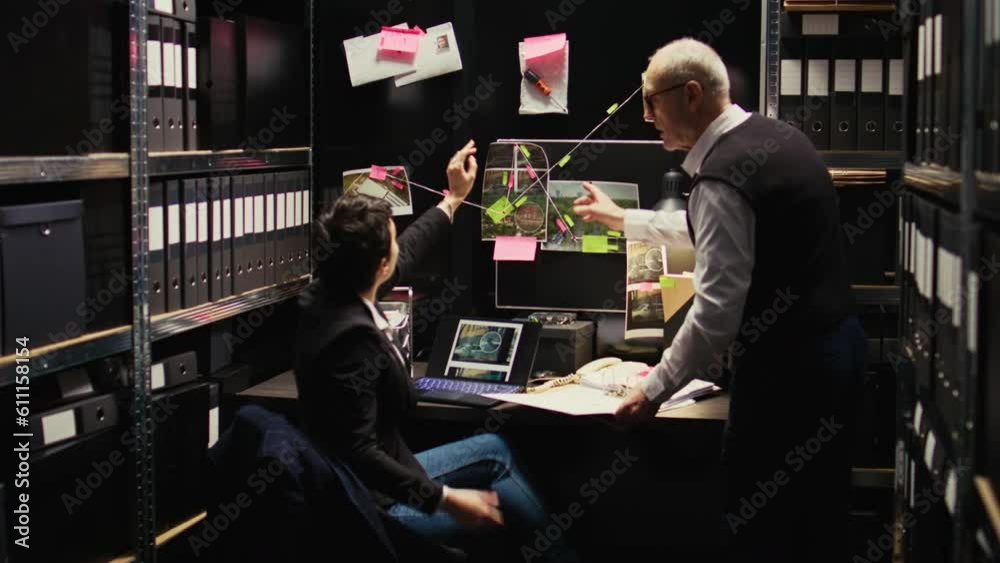 Law agents team inspecting clues and evidence authenticity, analyzing ...