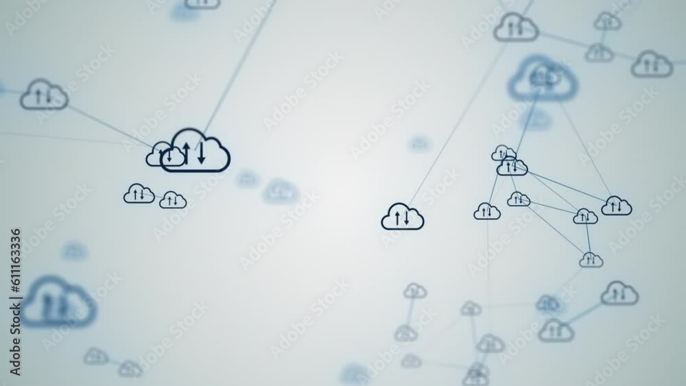 Cloud computing animation, abstract technology concept. Future of ...