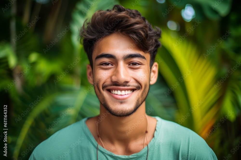 Headshot portrait photography of a satisfied boy in his 20s giving a ...