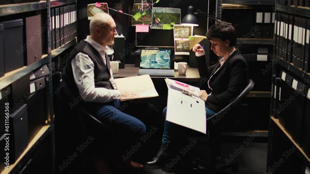 Partners review surveillance photos and classified case information ...