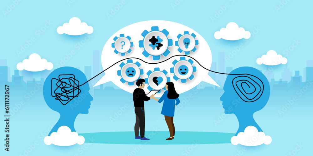 Mind behavior, mental mindset types or models Concept With icons ...