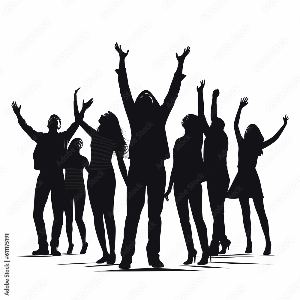 Christian young people worshiping Jesus illustration, silhouette ...