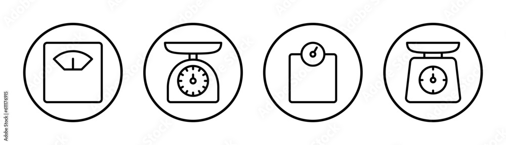Scales icon set illustration. Weight scale sign and symbol Stock Vector ...