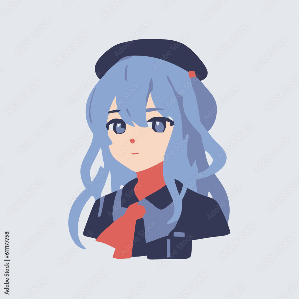 Hololive vtuber Hoshimachi Suisei Vector, a blue hair blue eyes girl ...