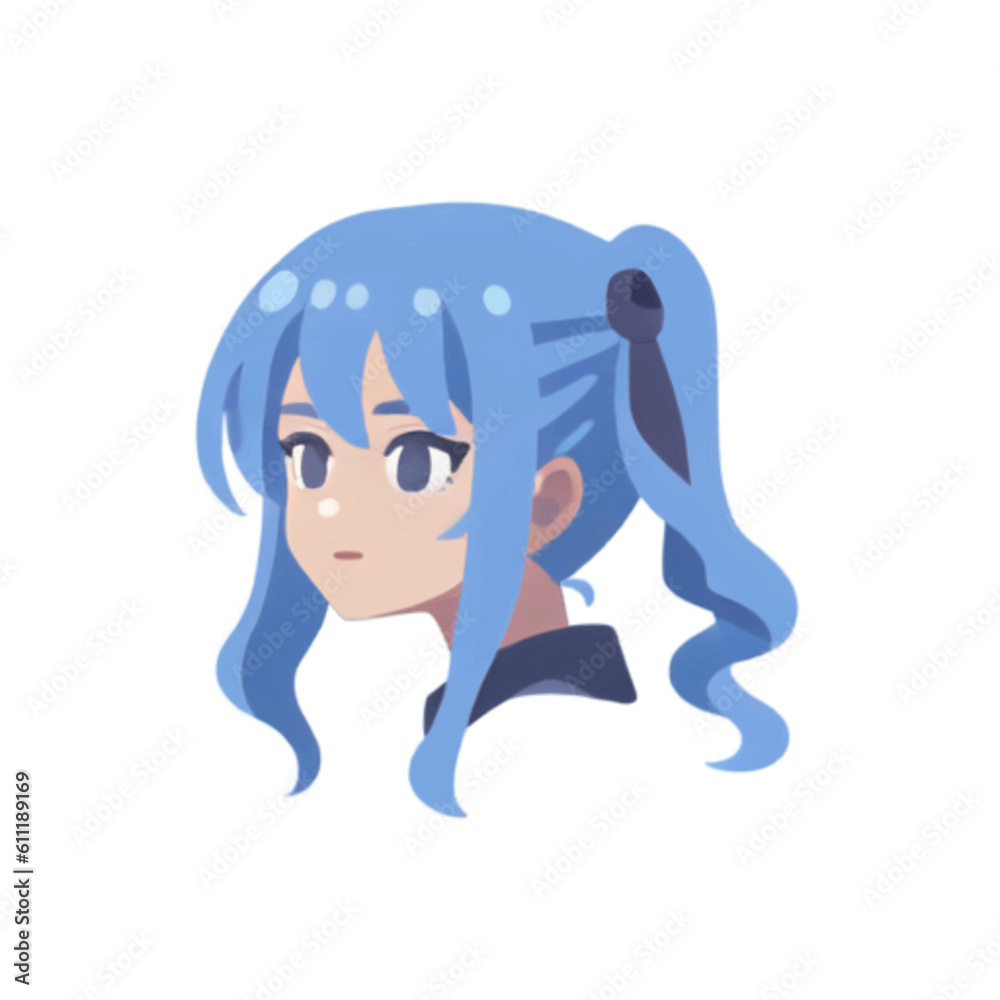 Hololive vtuber Hoshimachi Suisei Vector, a blue hair blue eyes girl ...