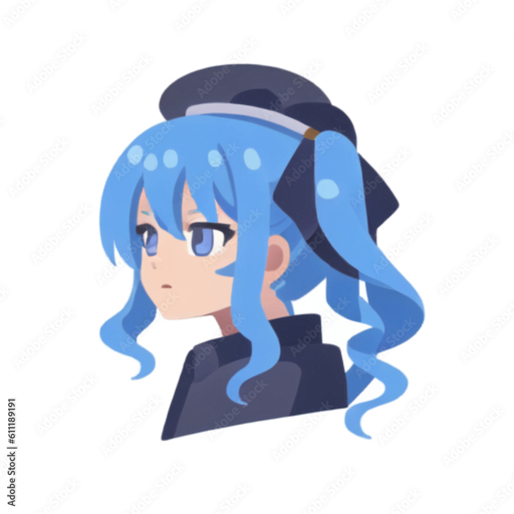 Hololive vtuber Hoshimachi Suisei Vector, a blue hair blue eyes girl ...