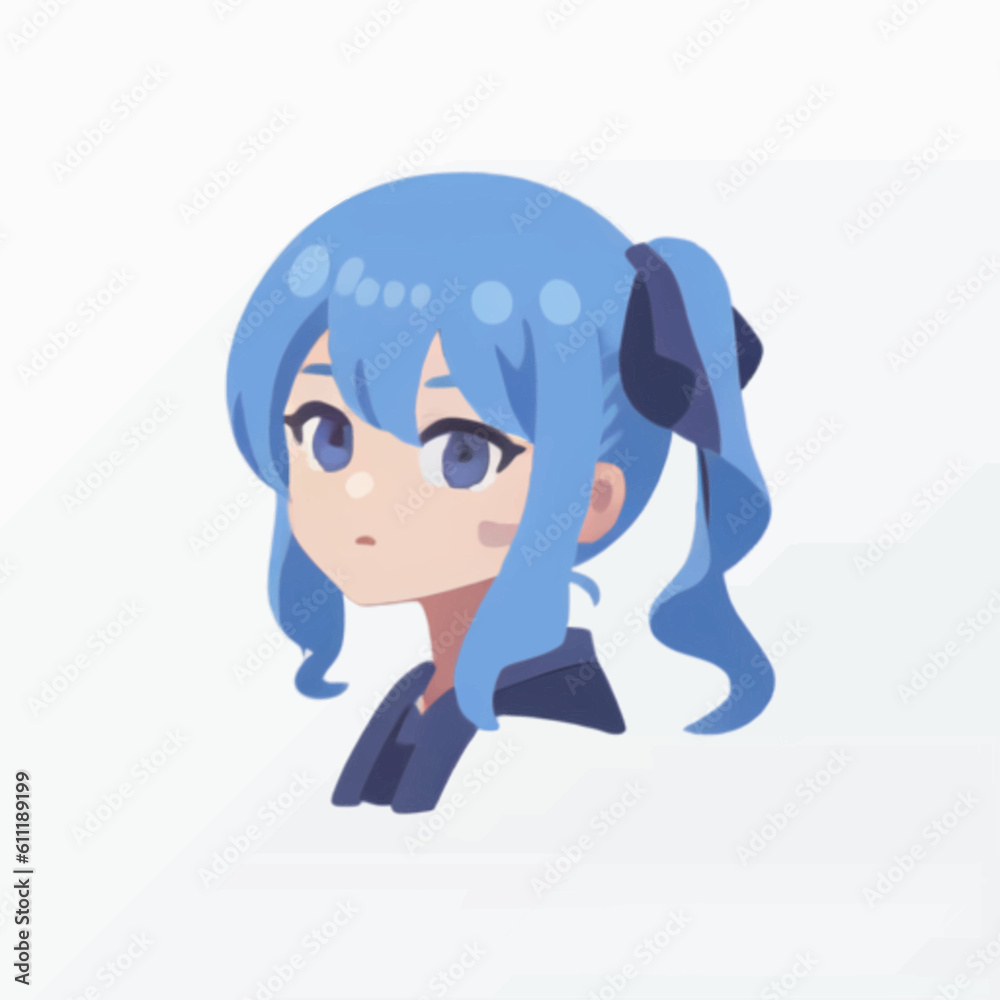 Hololive vtuber Hoshimachi Suisei Vector, a blue hair blue eyes girl ...