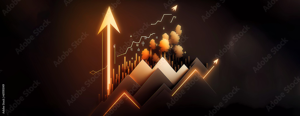 Economic growth chart. A sharp increase. Banner. created by AI Stock ...