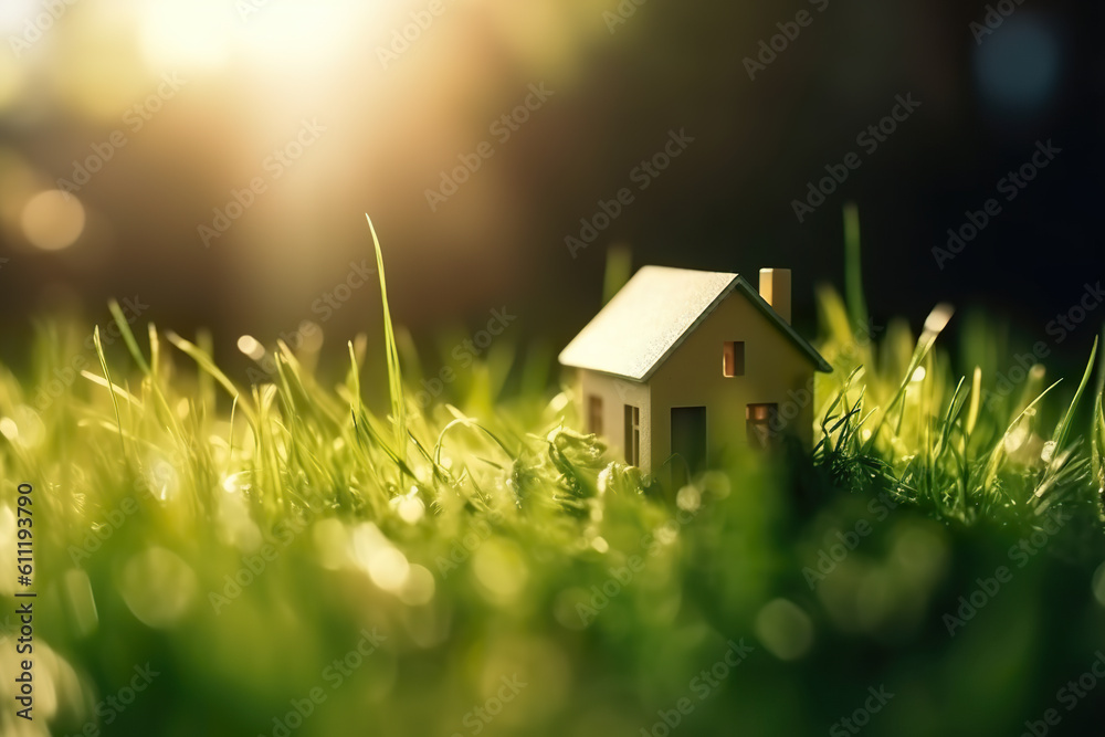 Green Grass House Background