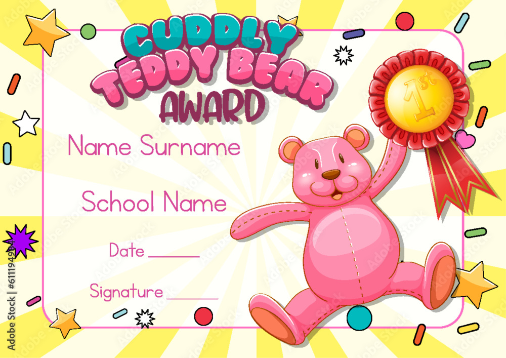 Certificate for kids template with customizable design with playful ...