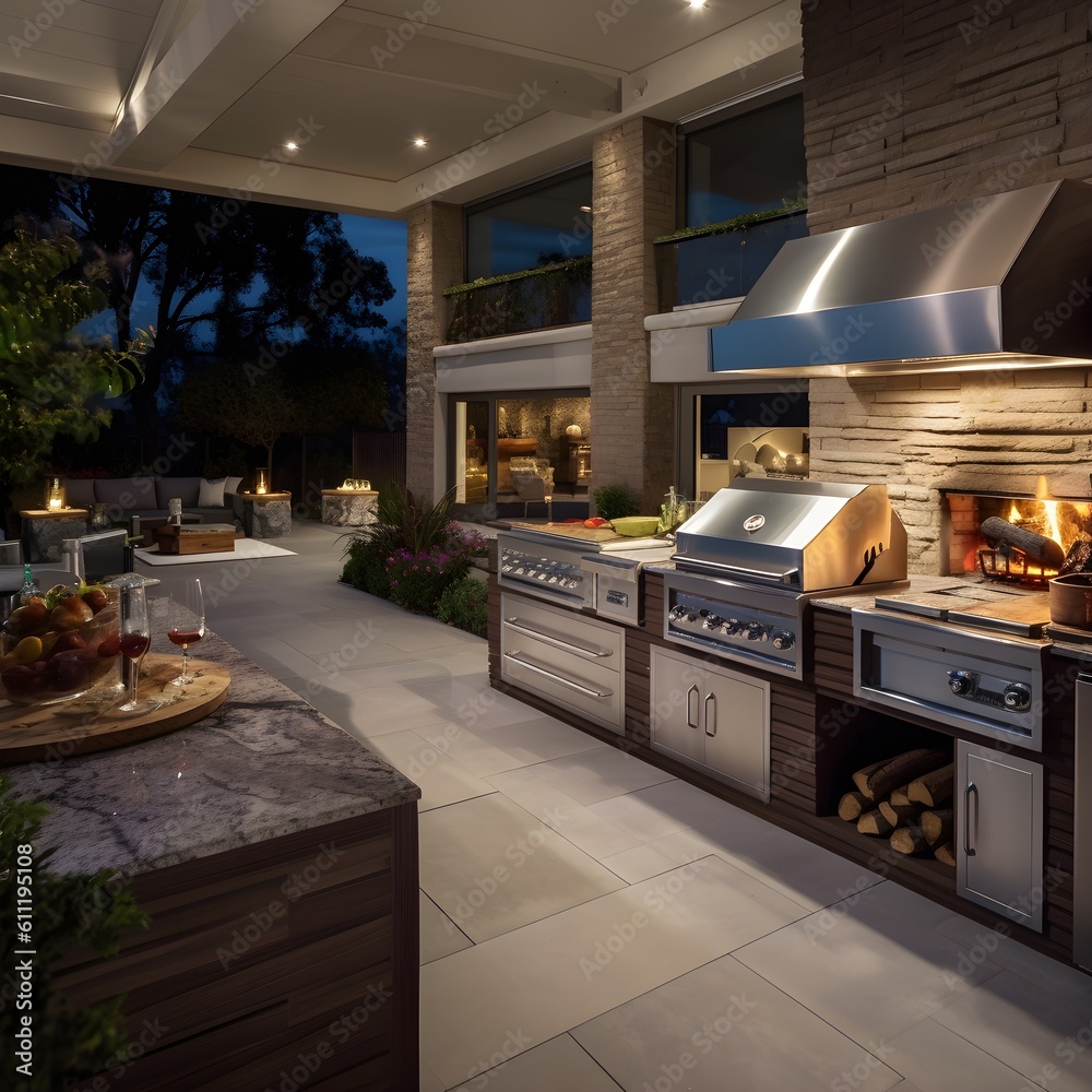 Custom outdoor kitchen area designs for the modern high-end custom home ...