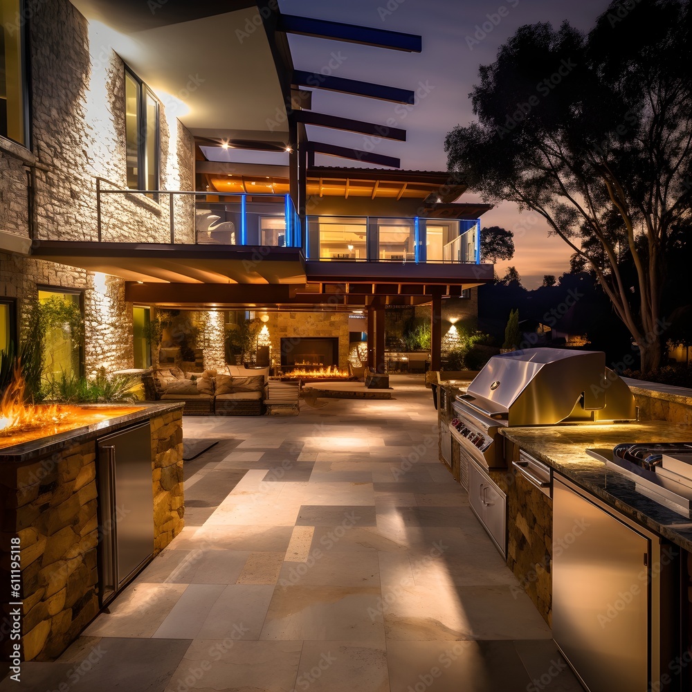 Custom outdoor kitchen area designs for the modern high-end custom home ...
