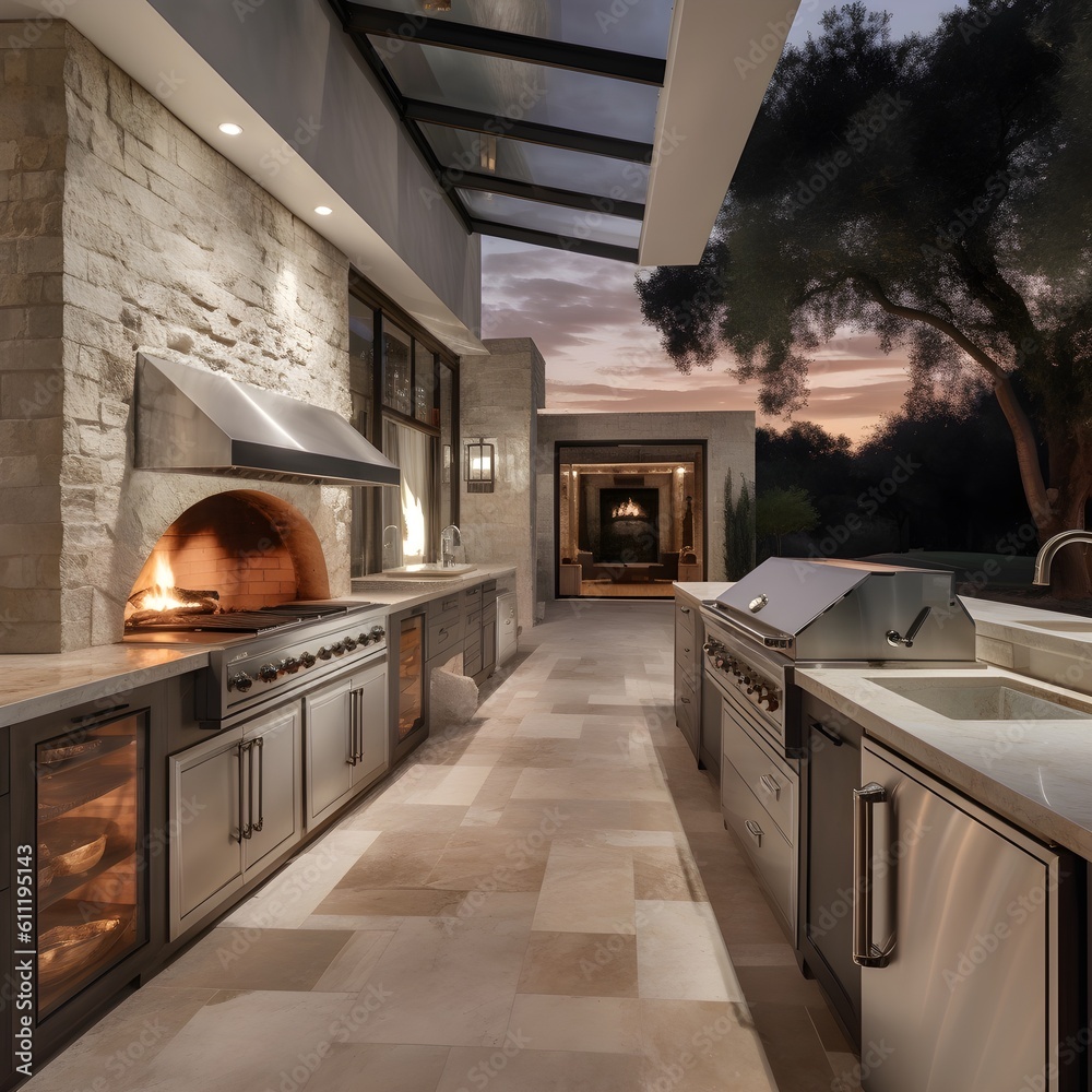 Custom outdoor kitchen area designs for the modern high-end custom home ...