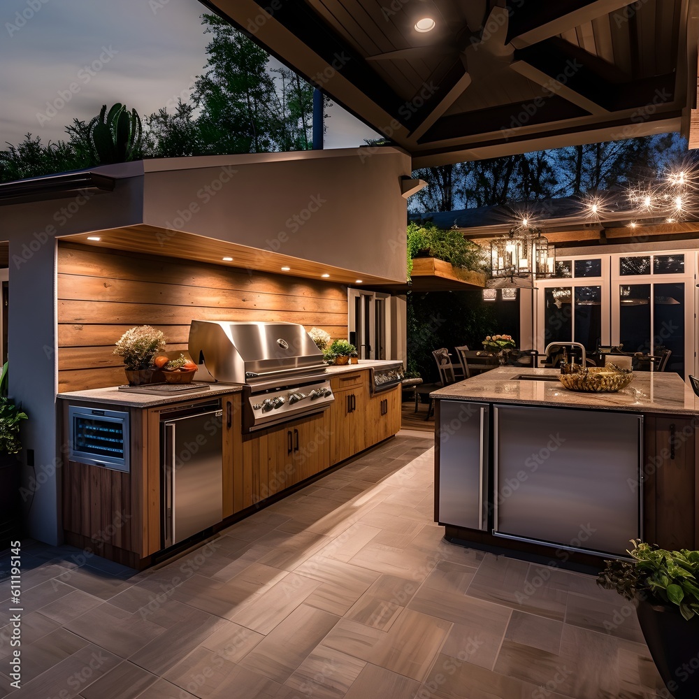 Custom outdoor kitchen area designs for the modern high-end custom home ...