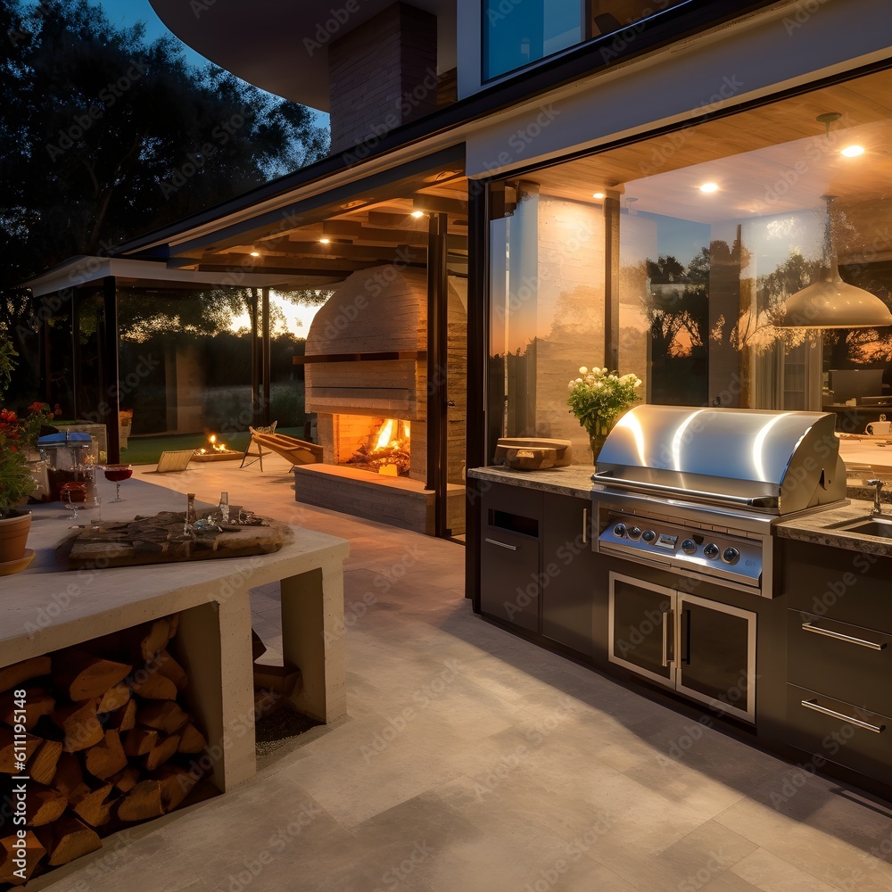 Custom outdoor kitchen area designs for the modern high-end custom home ...