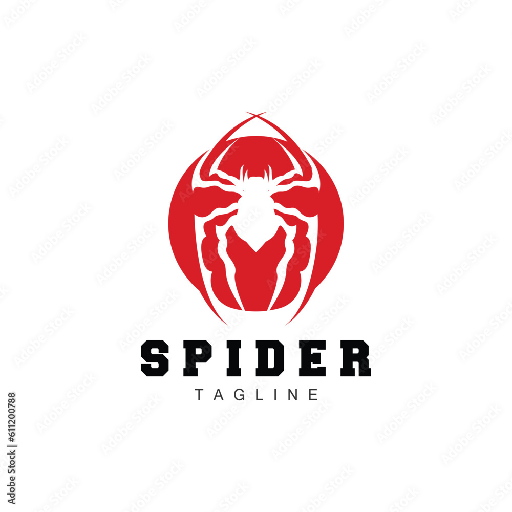 Spider Logo, Insect Animal Vector, Minimalist Design Symbol ...