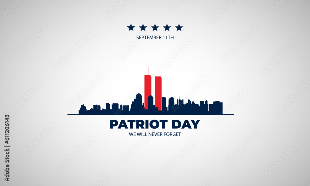 Patriot Day September 11th with New York City background vector ...